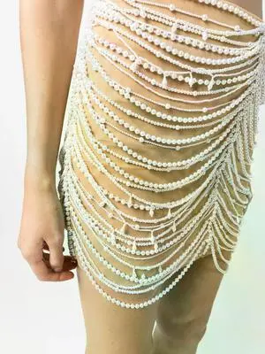 Blumarine Embellished Faux Pearl Skirt