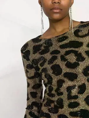 Philipp Plein Leopard Print Embellished Dress