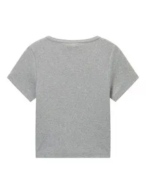 CHOCOOLATE Fine-ribbed T-shirt With Logo Patch - Grey