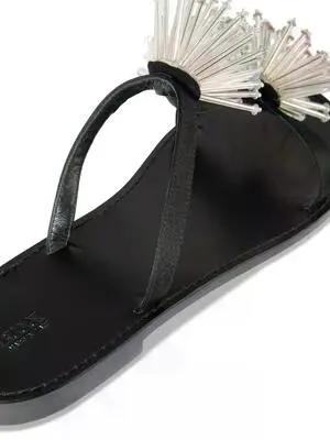 Emilio Pucci Embellished Leather Slides