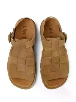 Camper Brutus Buckled Suede Sandals - Brown