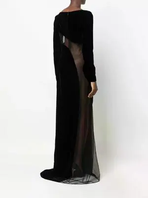 TOM FORD Mesh-panelled Velvet Gown
