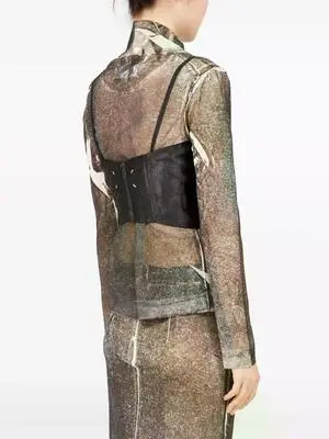 MAISON MARGIELA Satin Cropped Vest Top