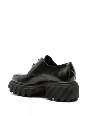 Off-White Exploration Patent Leather Derby Shoes Grey