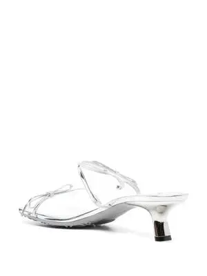 Loewe 45mm Petal Sandals - Silver