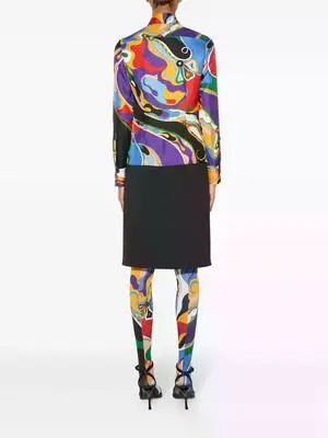 Emilio Pucci Silk Twill Graphic Print Shirt