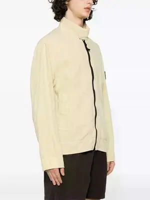 Stone Island Linen Blend Jacket With Detachable Compass Badge