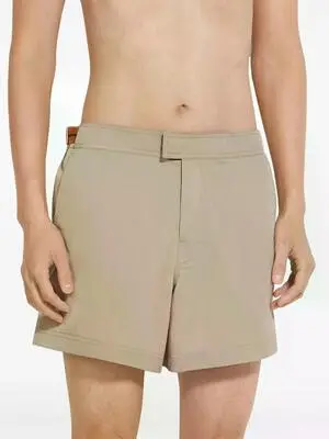 Zegna 232 Road Brand Mark Swim Shorts - Neutrals