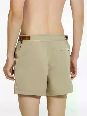 Zegna 232 Road Brand Mark Swim Shorts - Neutrals
