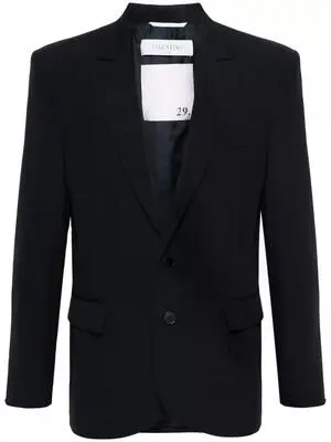 Valentino Garavani Notched-lapels Single-breasted Blazer - Blue