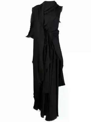 Yohji Yamamoto Asymmetric Draped Maxi Dress