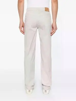 Brunello Cucinelli Logo Embroidered Trousers - Neutrals