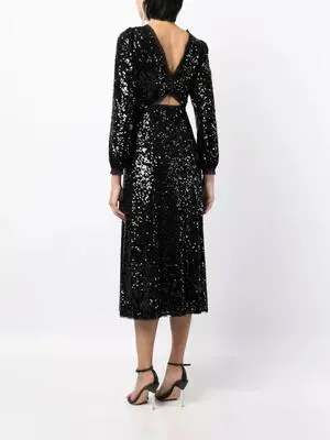 NEEDLE & THREAD Sequined Cut-out Midi Dress