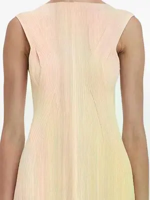 Victoria Beckham Sleeveless Maxi Dress With Pleating And Slit Detailing