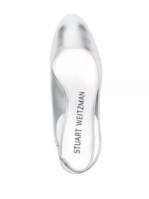 STUART WEITZMAN Vivienne -tone Calf Leather Slingback Pumps