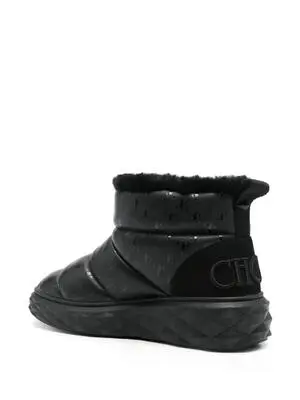 JIMMY CHOO Padded Nappa Leather Boots With Jc Monogram - Black