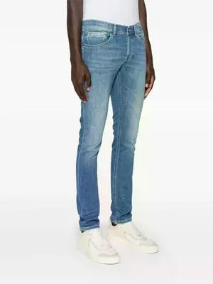 DONDUP Logo Print Tapered Jeans