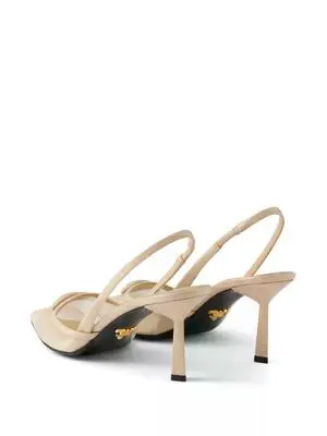 Prada 75mm Mesh Slingback Pumps - Neutrals