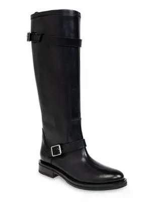 Saint Laurent Knee-high Buckled Leather Boots