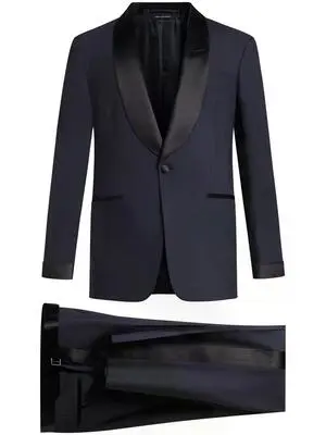 TOM FORD Satin-trim Suit - Blue
