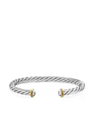 David Yurman 14kt Yellow Gold And Sterling Cable Cuff Bracelet