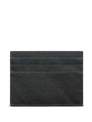 Thom Browne Rwb-stripe Pebbled Cardholder - Grey