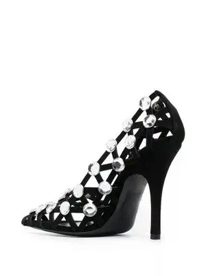 Attico Grid 105mm Rhinestone-embellished Pumps