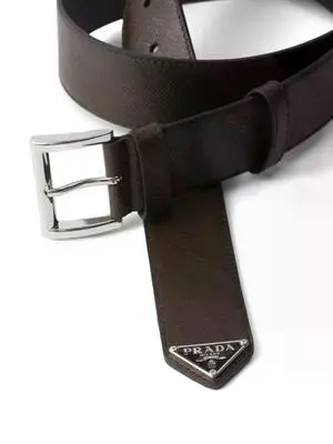 Prada Saffiano Leather Belt With Triangle Logo