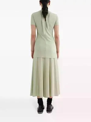 JIL SANDER High-neck Fluid Midi Dress - Green