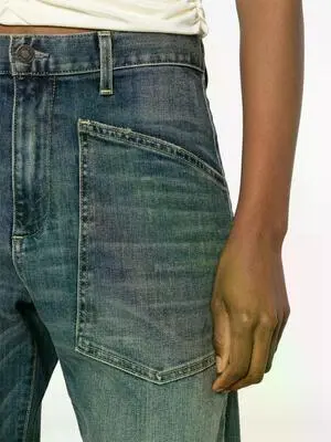 NILI LOTAN Shon Pockets Jeans In Washed Denim
