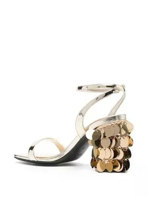 Rabanne 95mm Paillette-embellished High-heeled Sandals - Gold