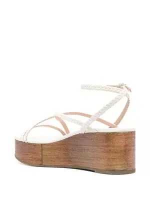 STUART WEITZMAN Wovette Wedge Sandals - Neutrals