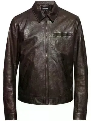 Dolce & Gabbana Zipped Leather Jacket