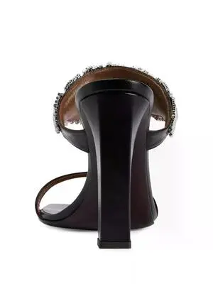 GIUSEPPE ZANOTTI Leather Tiara Rhinestone Embellished Sandals