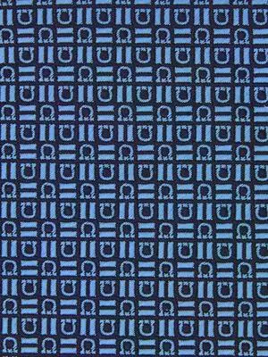 FERRAGAMO Geometric Patterned Neck Tie - Blue