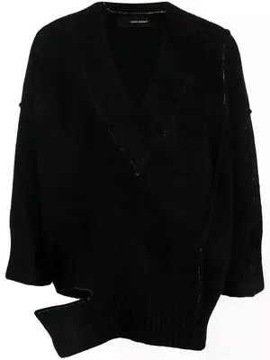 Isabel Benenato Cut-out Exposed Seam Jumper - Black