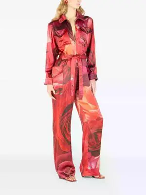 Roberto Cavalli Floral Print Belted Jumpsuit