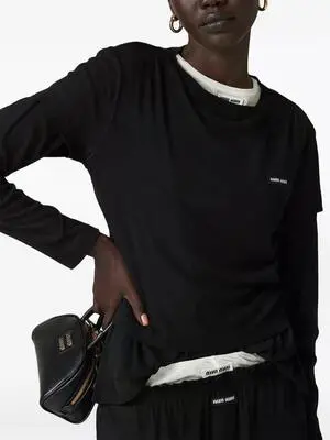 Miu Miu Ribbed Jersey T-shirt