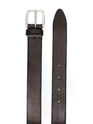 DELL'OGLIO Square Buckle Leather Belt - Brown