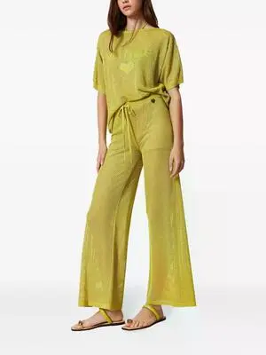 TWINSET Knitted Wide Leg Trousers With Drawstring Waistband