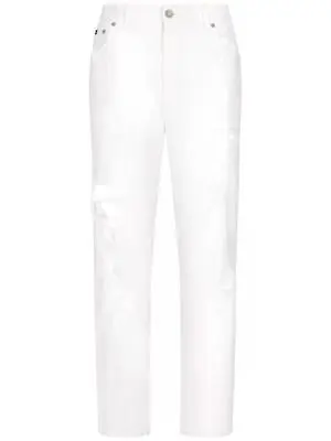 Dolce & Gabbana Distressed Straight Leg Jeans