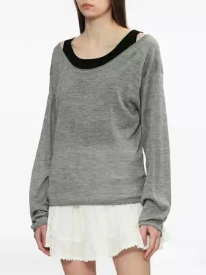 TOUT A COUP Layered Sweater With Round Neck And Long Sleeves