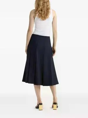 PATOU Pleated Twill Midi Skirt