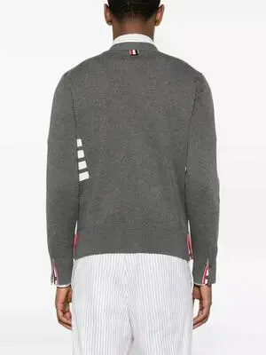 Thom Browne V-neck Cotton Cardigan With Signature Stripe Detailing