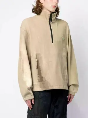 SPOONYARD Waffle Effect Half-zip Long-sleeved Top - Brown