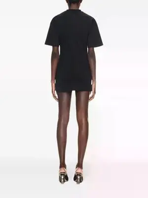 Off-White Cotton T-shirt Dress With Twist Detail