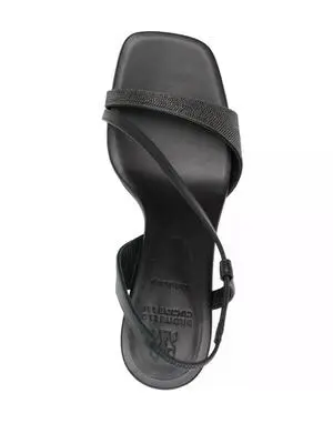 Brunello Cucinelli 95mm Monili-chain Leather Sandals