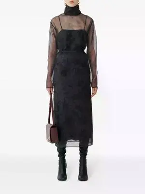 Fabiana Filippi Graphic Print Silk Midi Dress
