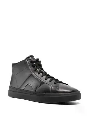 Santoni High Top Sneakers With Debossed Logo