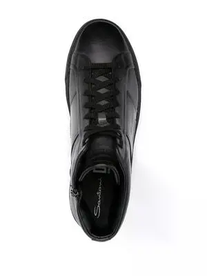 Santoni High Top Sneakers With Debossed Logo